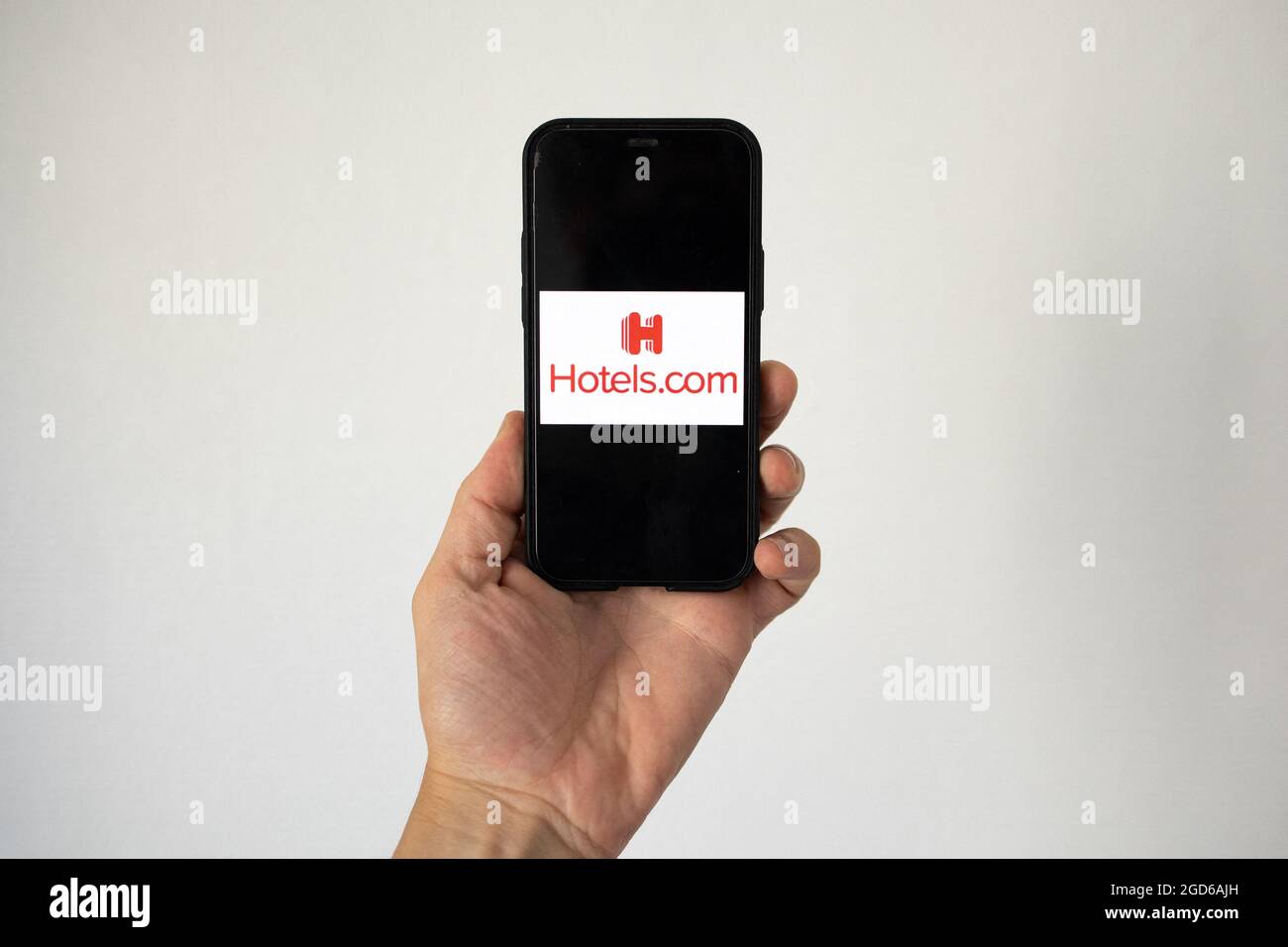 Illustration of the logo of the online reservation platform Hotels.com ...