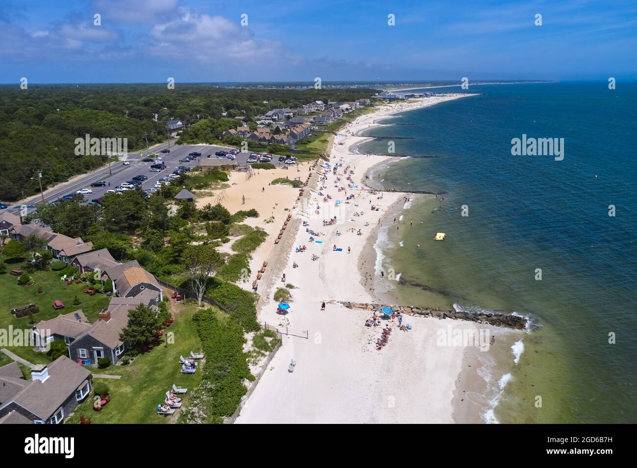Aerial view of Parker River beach in South Yarmouth, Cape Cod Stock ...
