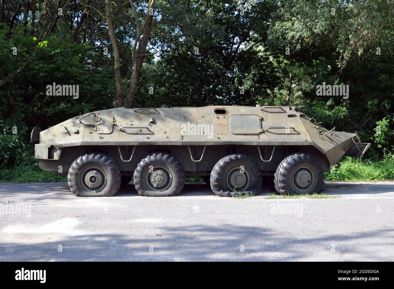 Soviet amphibious armored personnel carrier, BTR-60P. Destroyed ...