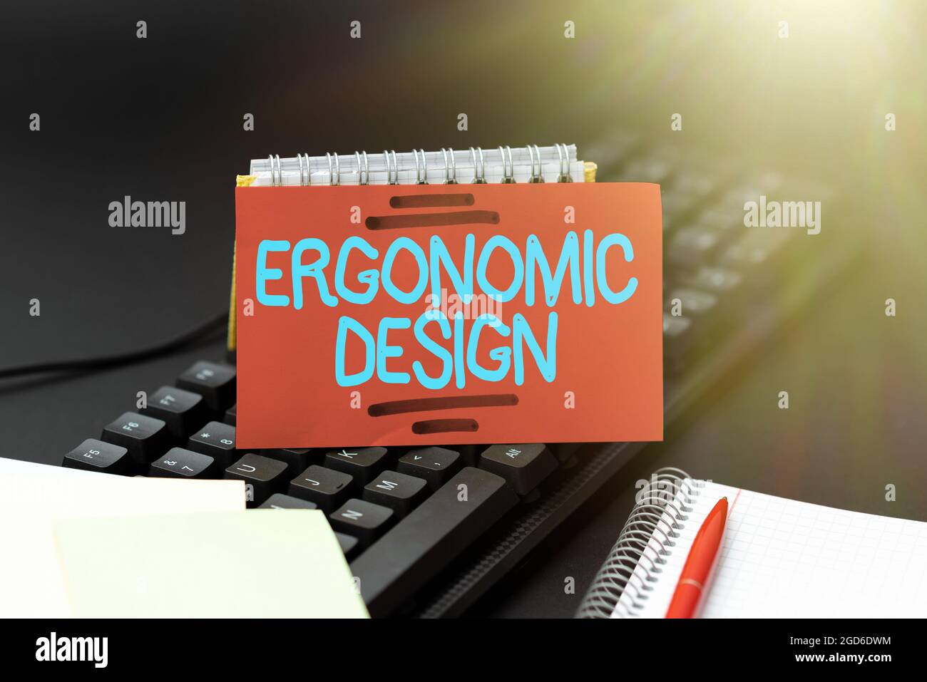 Sign displaying Ergonomic Design. Business idea fitting or designing a ...