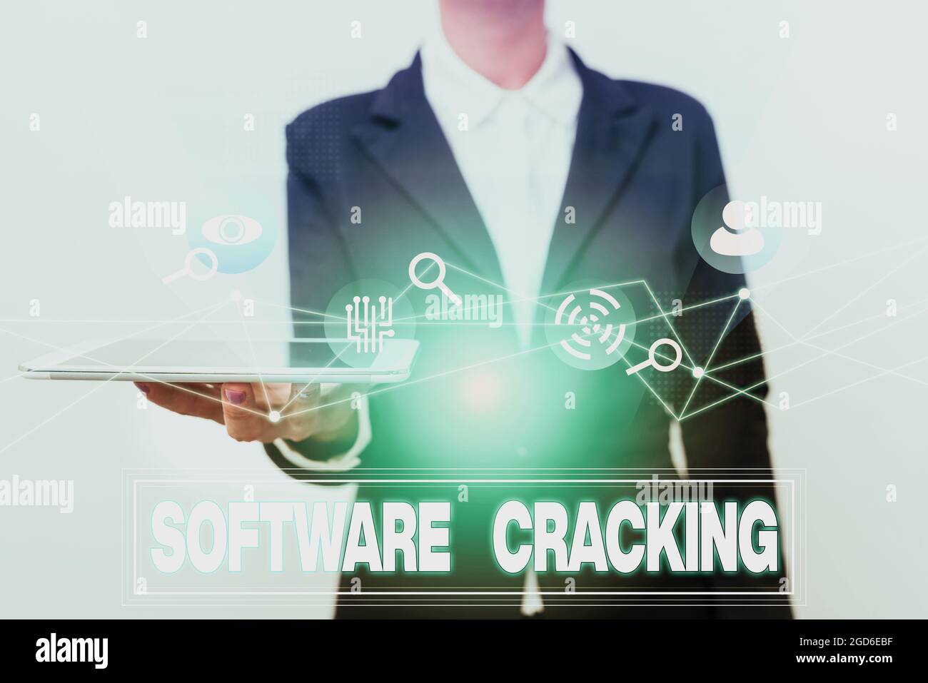 Sign displaying Software Cracking. Business approach modification of ...