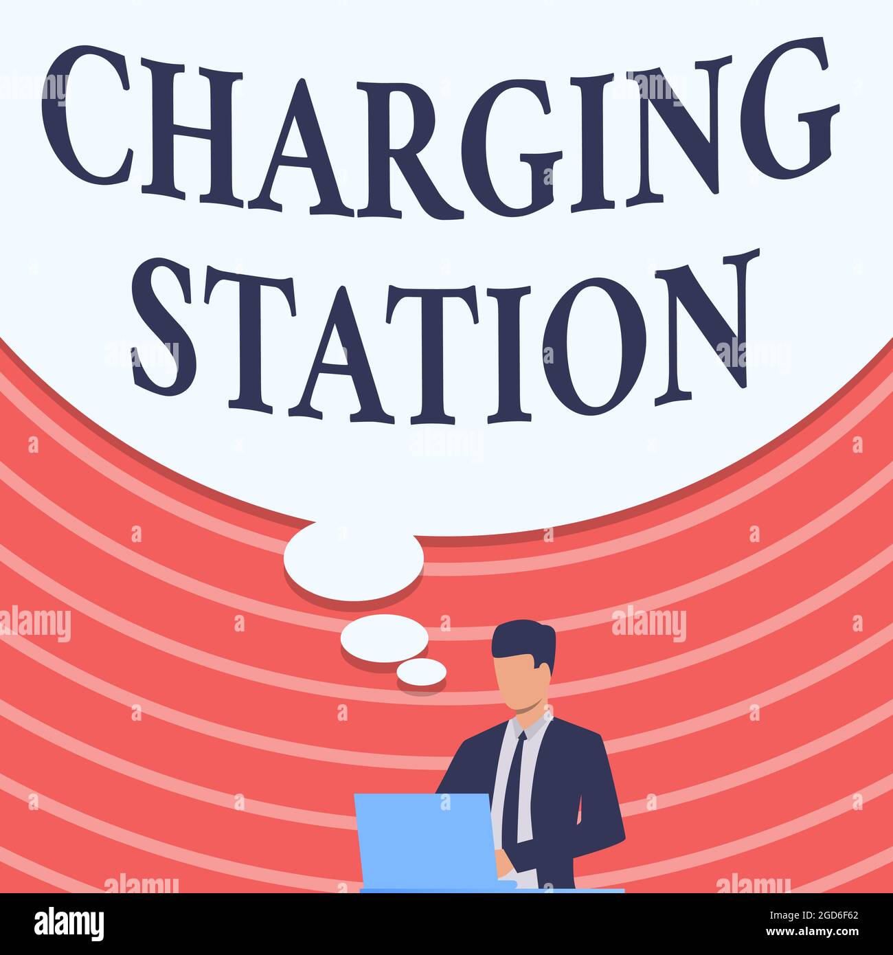 Text sign showing Charging Station. Business approach places where ...
