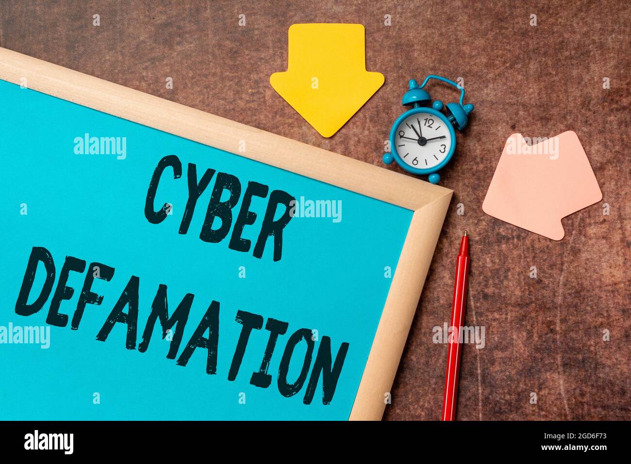 Text sign showing Cyber Defamation. Word Written on slander conducted ...