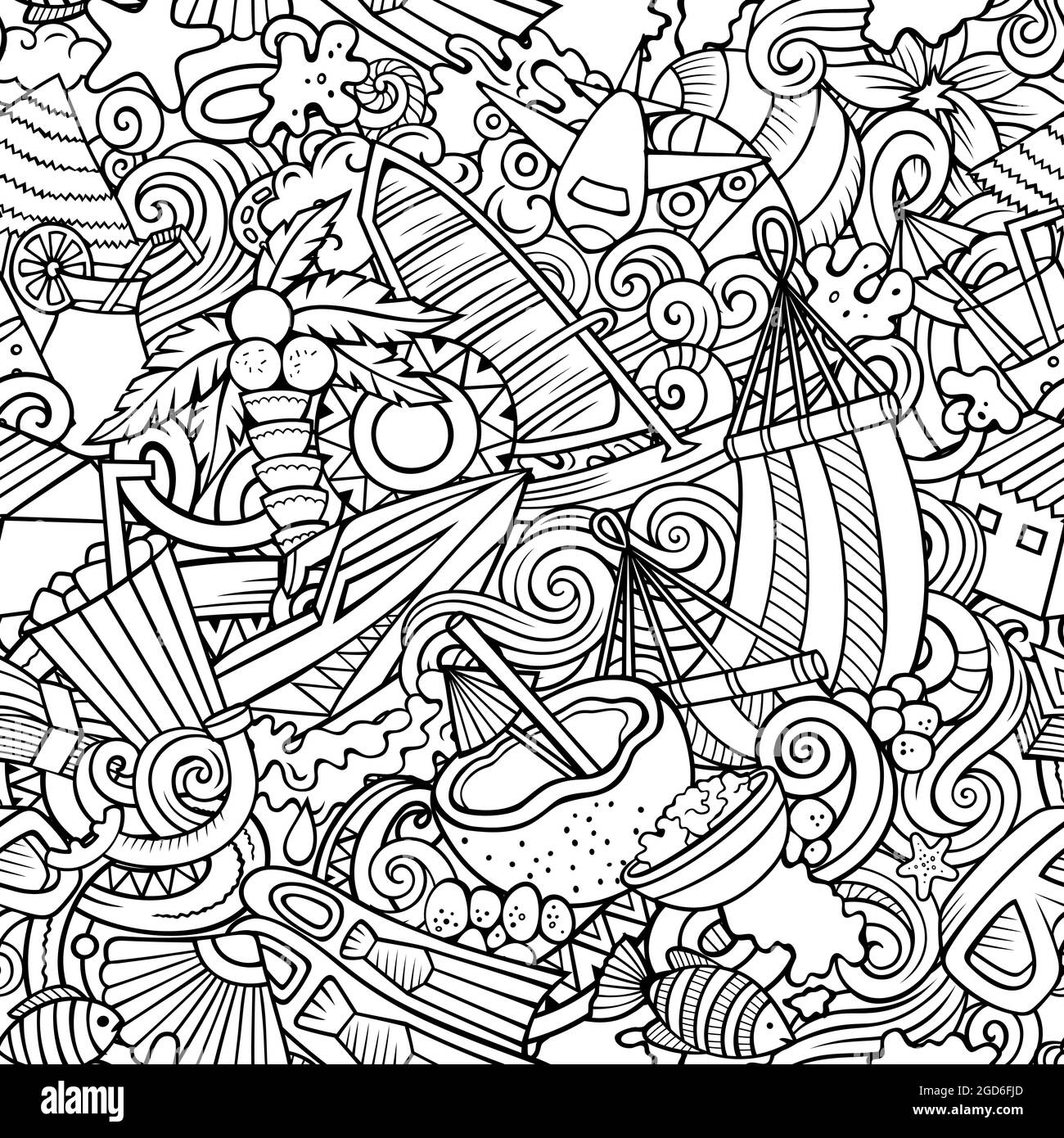 Cartoon doodles Maldives seamless pattern Stock Vector Image & Art - Alamy