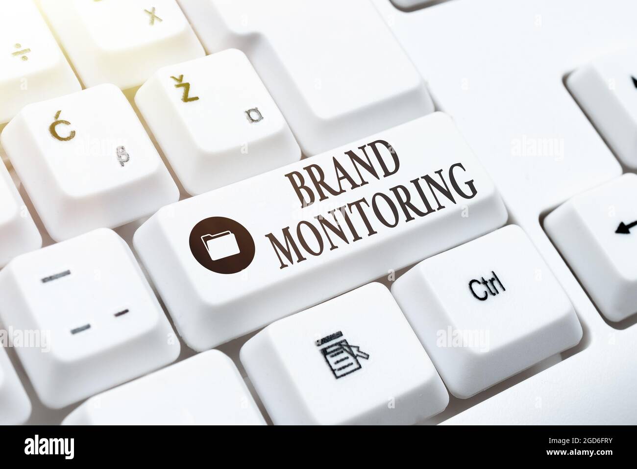 Sign displaying Brand Monitoring. Business approach process to ...