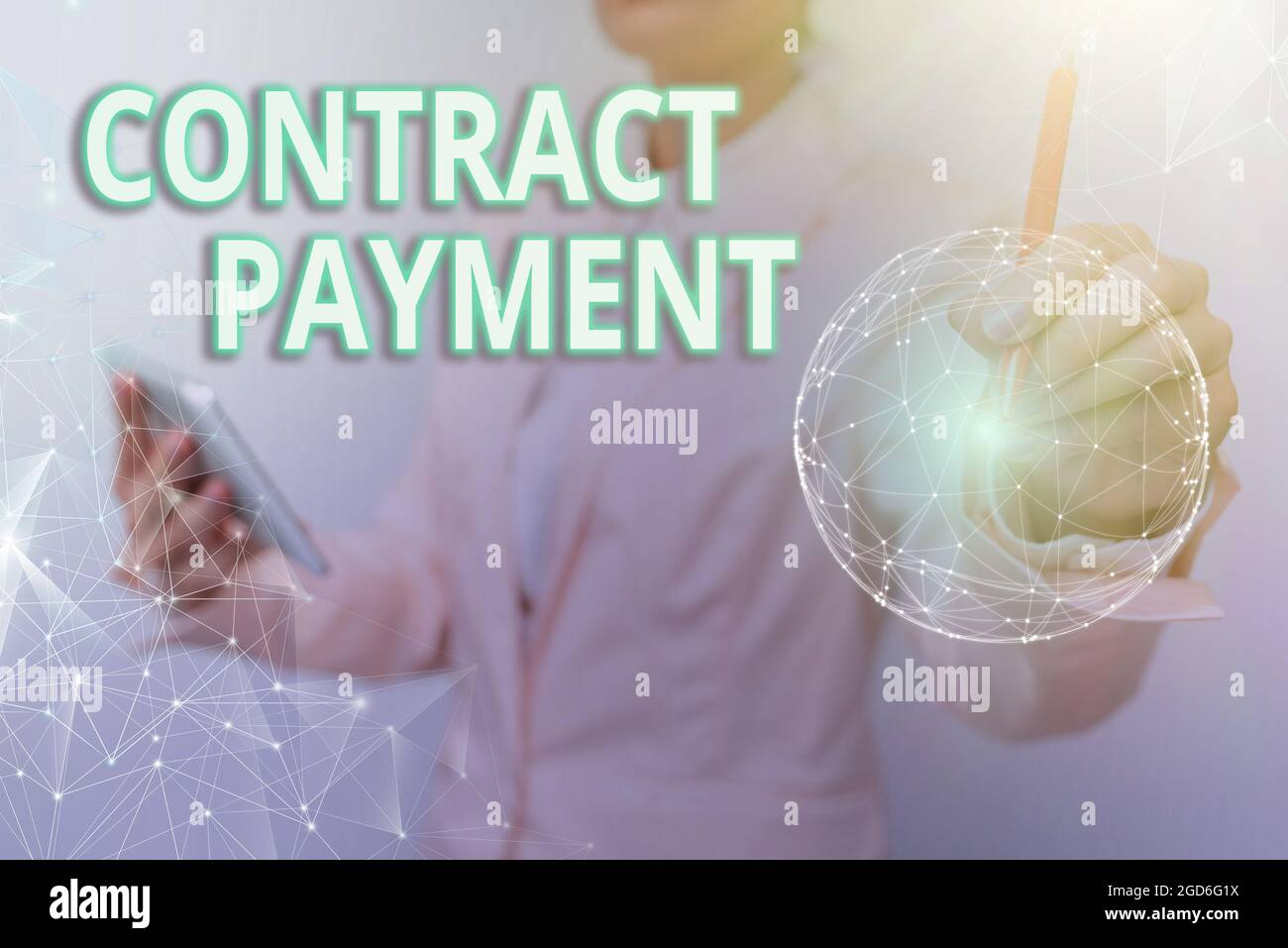 Sign displaying Contract Payment. Business overview payments made by ...