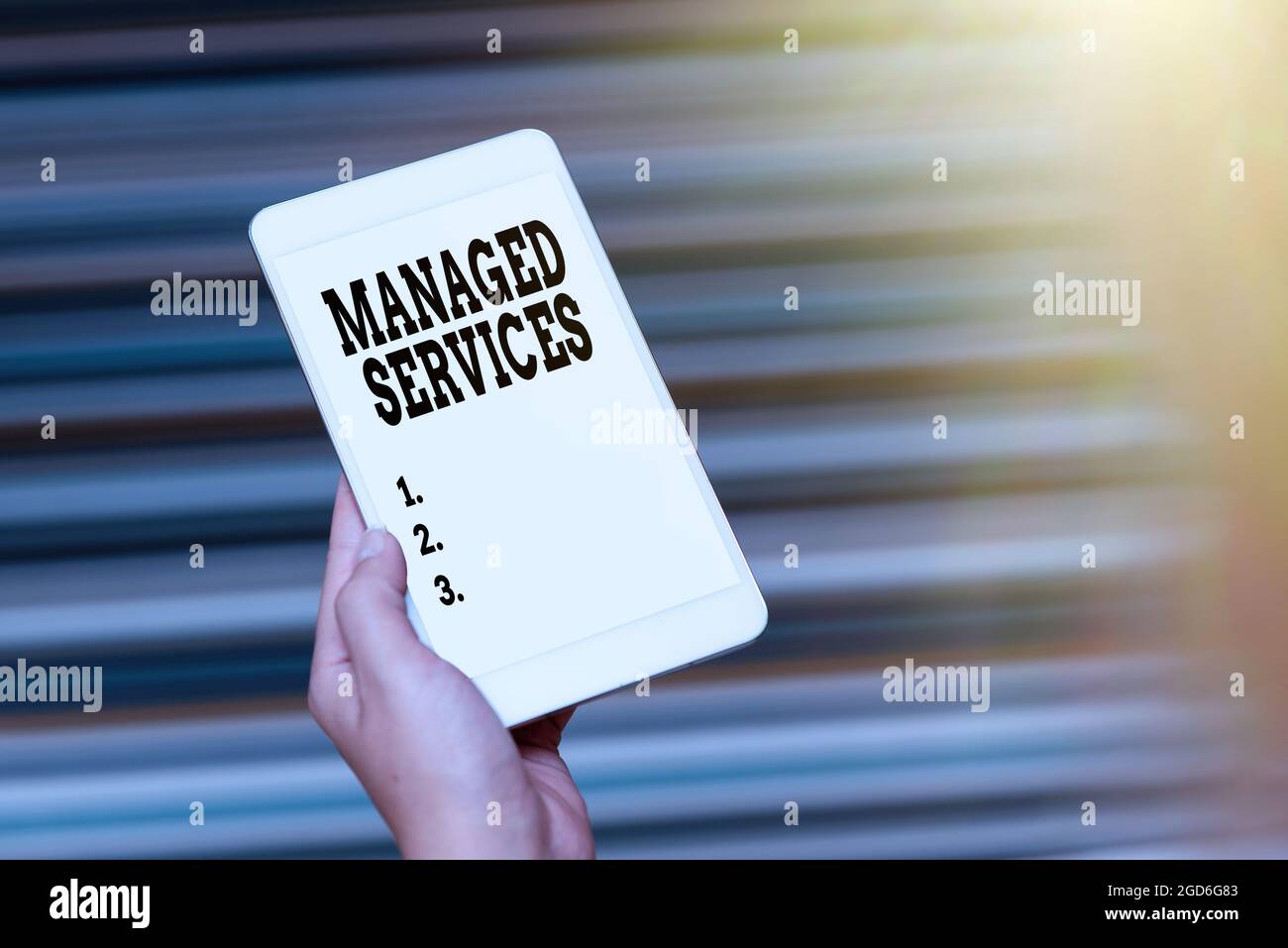 Inspiration showing sign Managed Services. Business idea company that ...