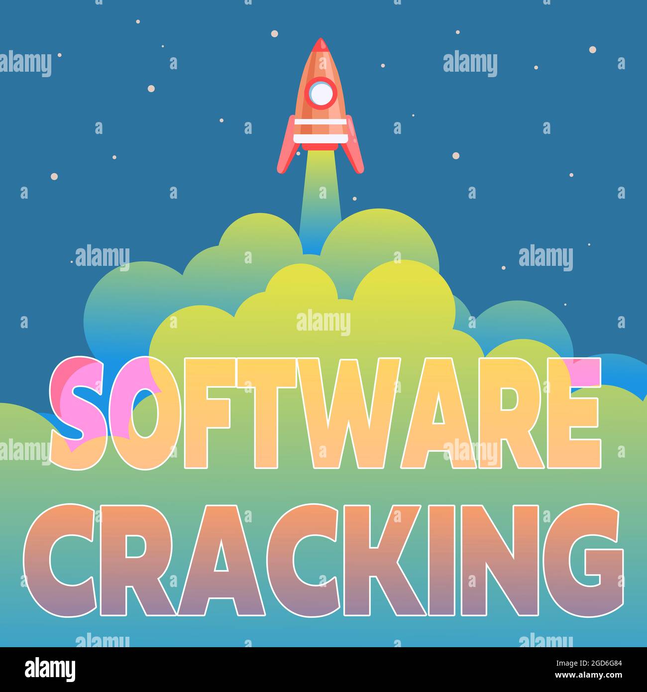 Hand writing sign Software Cracking. Business idea modification of ...