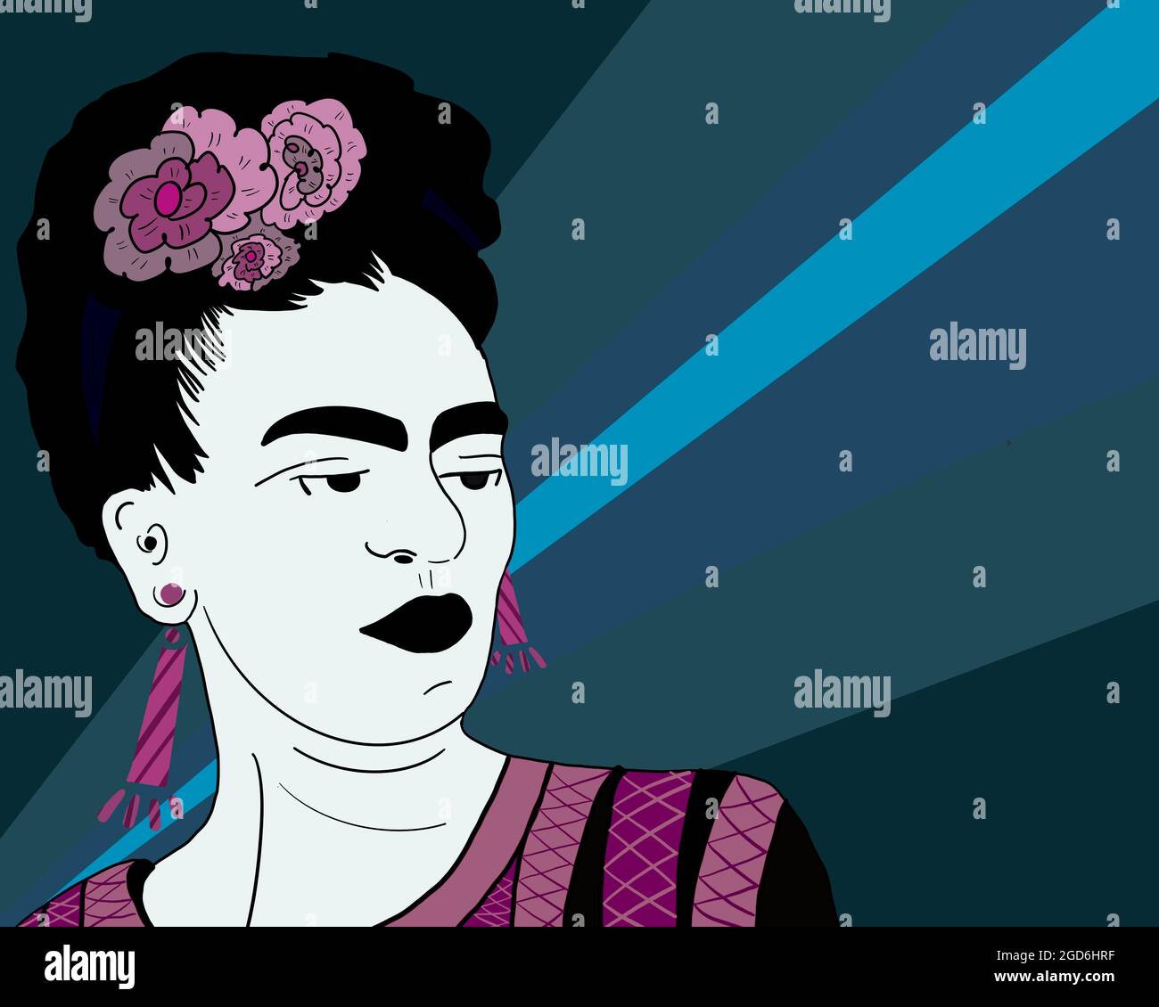 Illustration face Mexican woman traditional with color vintage Stock ...