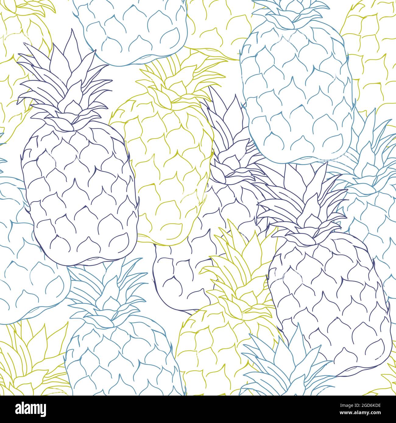 Seamless summer pineapple fruit pattern design. Repeatable endless pattern texture, vector Stock ...