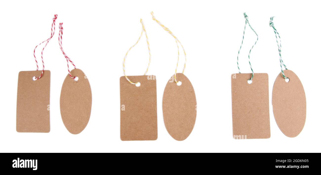 Set of tags isolated on white Stock Photo - Alamy
