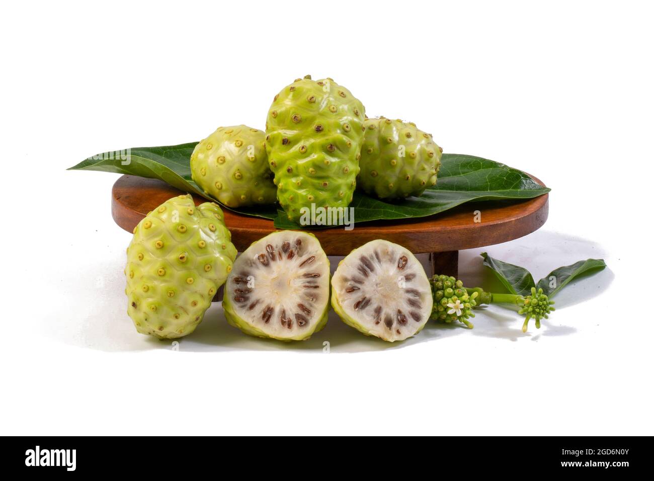Morinda citrifolia on the white background,phitsanulok Stock Photo - Alamy