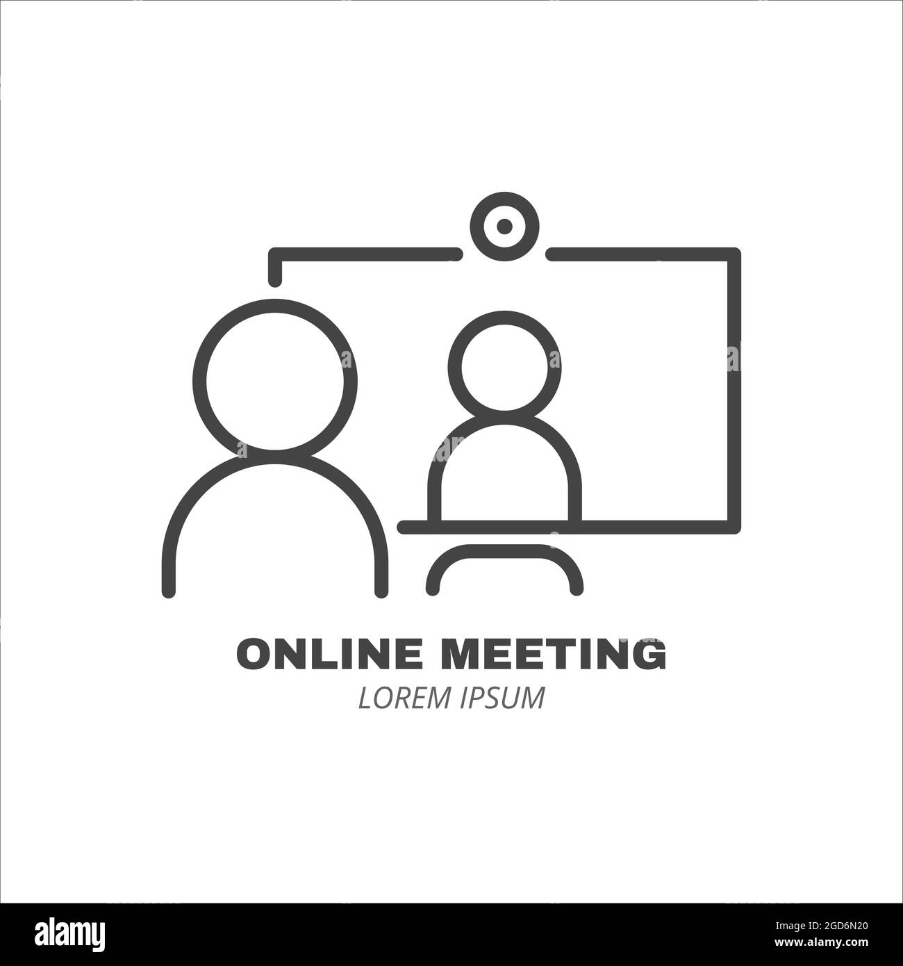 Computer with two people conferencing, online meeting Stock Vector ...