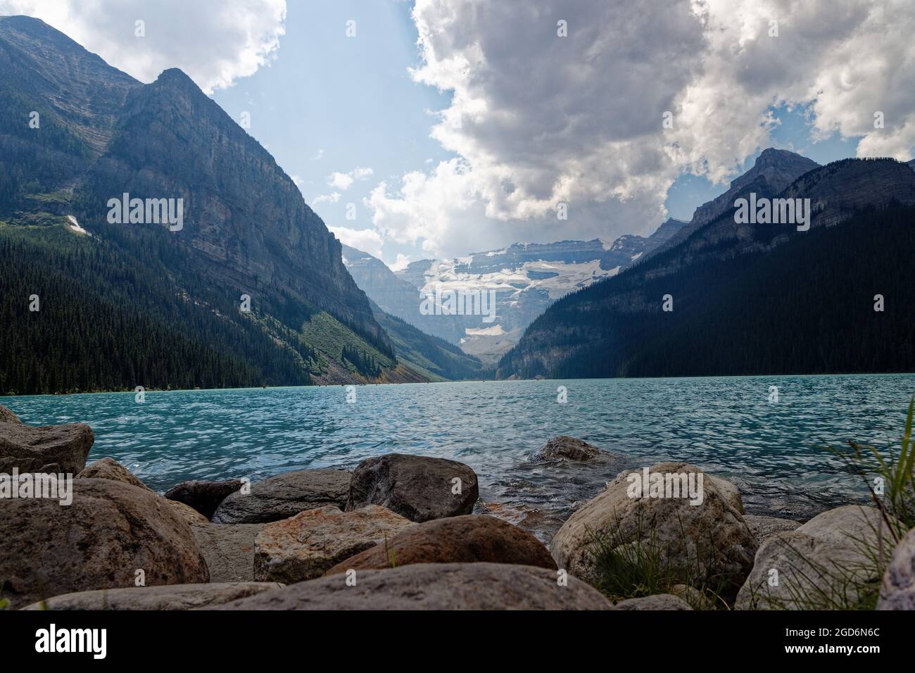 Canadian landscape with lake and clouds Stock Photo - Alamy