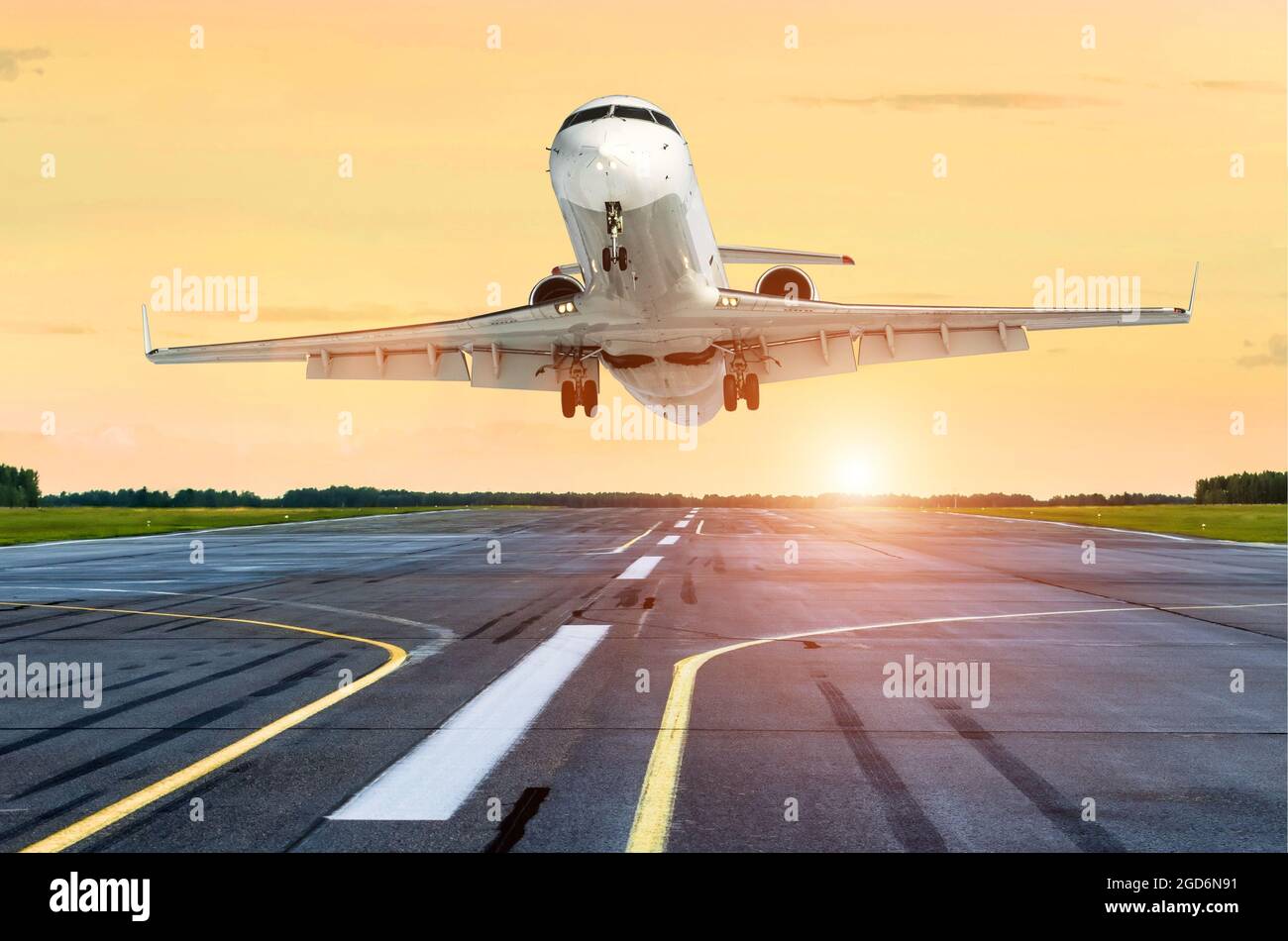 Plane Taking Off Sunrise
