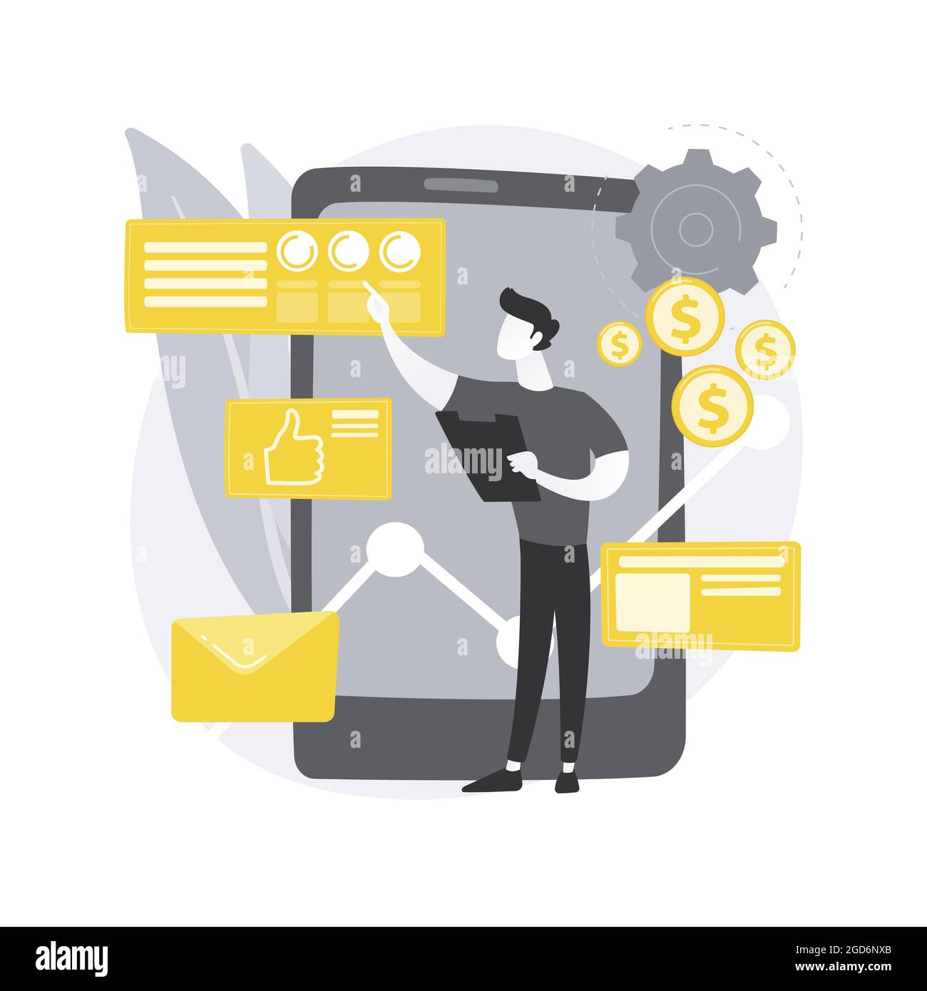 Analytics and data science abstract concept vector illustration Stock ...