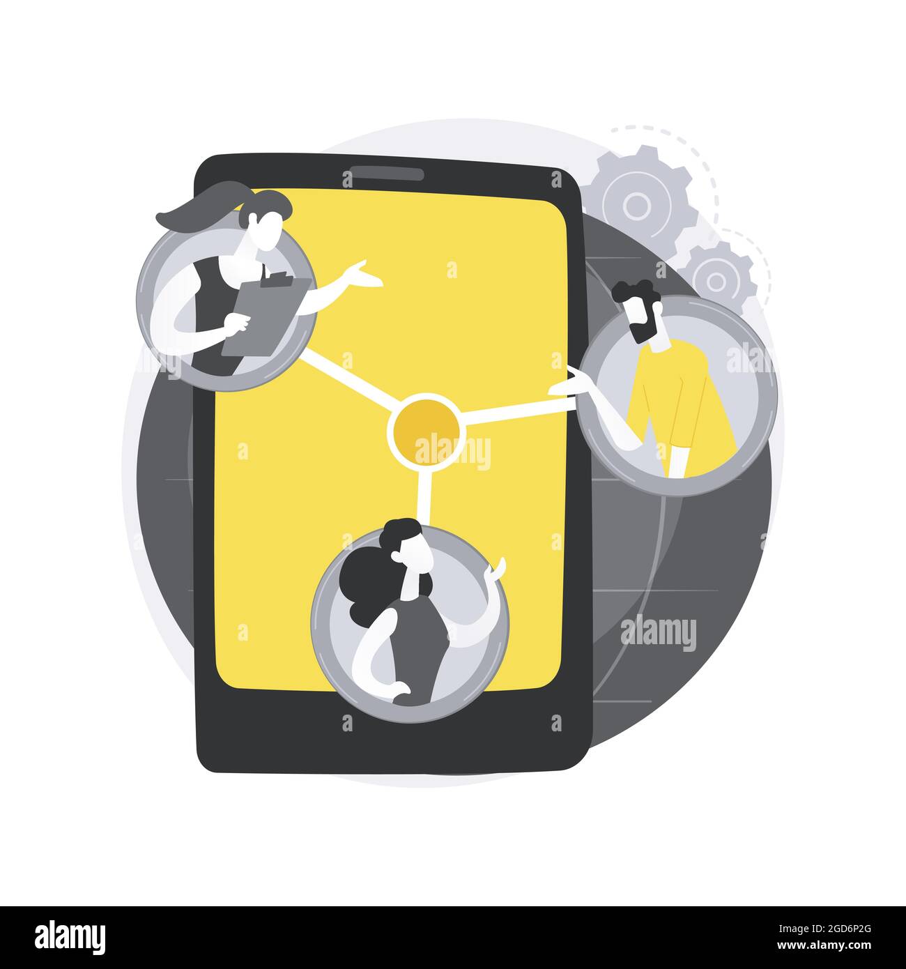 Mobile collaboration abstract concept vector illustration Stock Vector ...