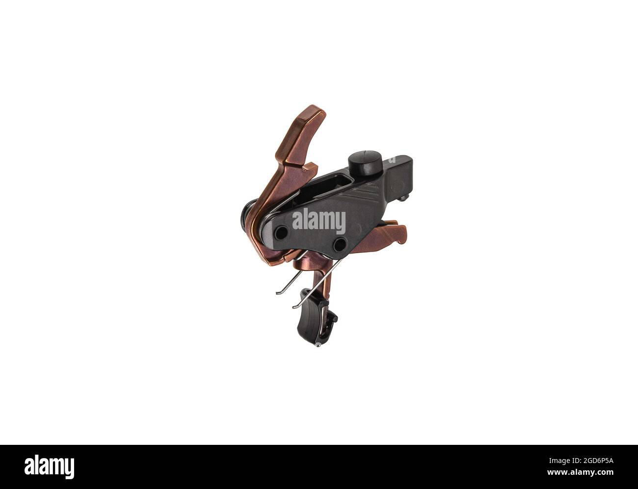 Shock trigger for gun isolate on white background. Gun trigger. Repair ...