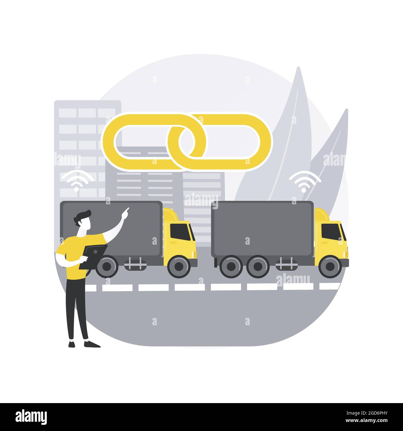 Truck platooning abstract concept vector illustration Stock Vector ...