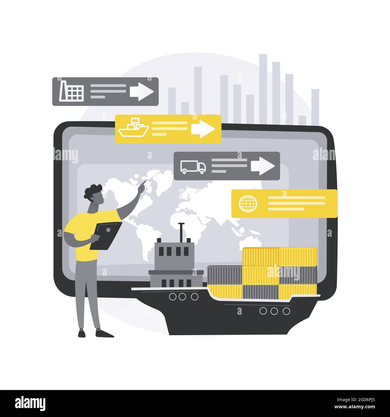 Supply chain analytics abstract concept vector illustration Stock ...