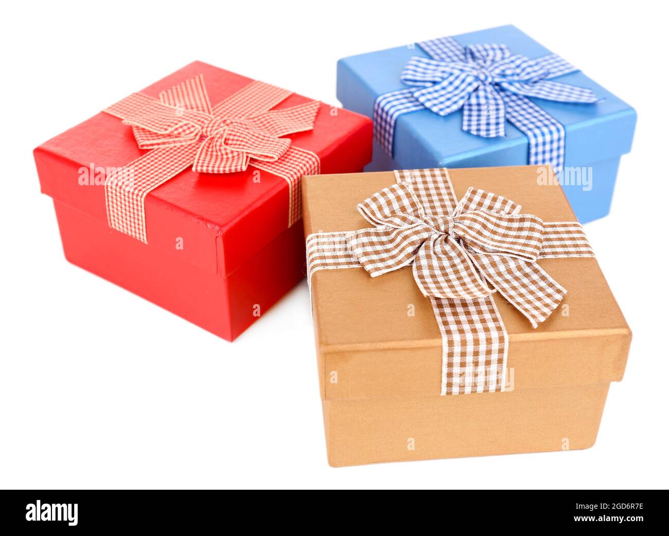 Gift boxes isolated on white Stock Photo - Alamy