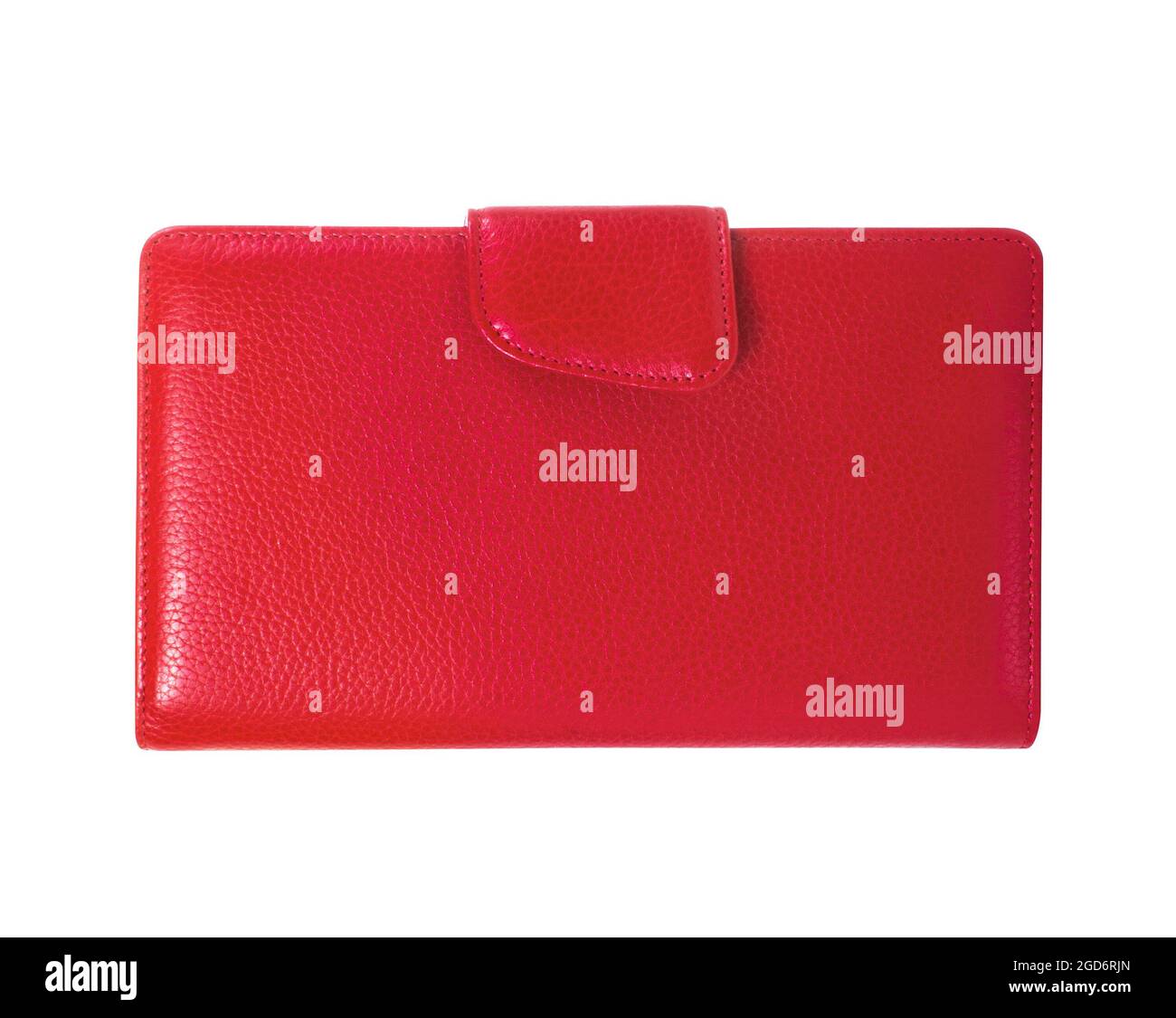 Red leather wallet isolated on white background Stock Photo - Alamy
