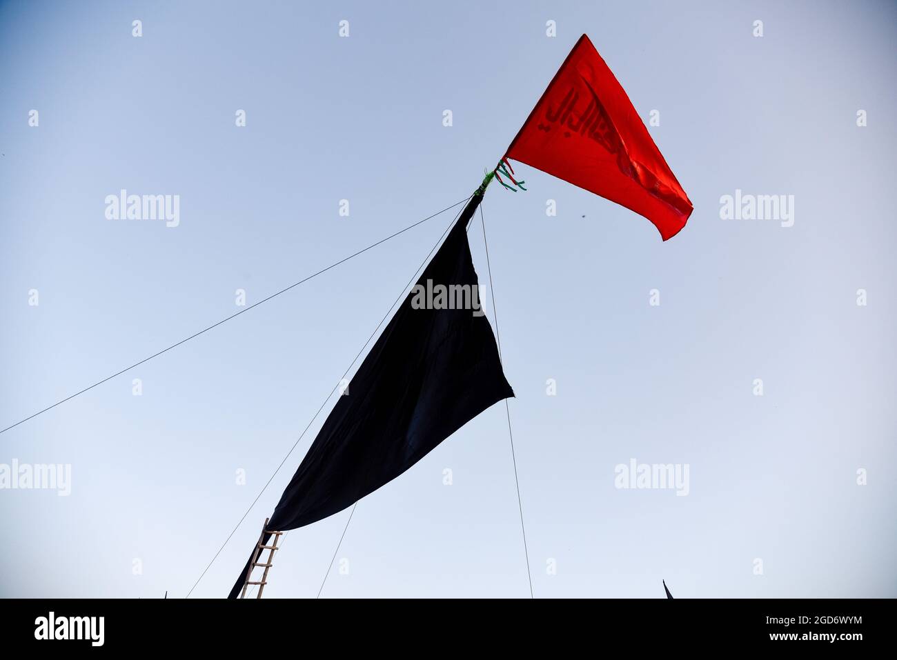Srinagar, India. 11th Aug, 2021. A religious flag seen waving in air ...