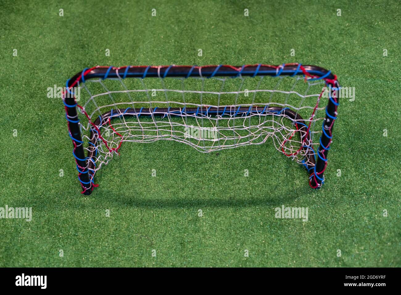 Toy football field and gate, sport background Stock Photo - Alamy