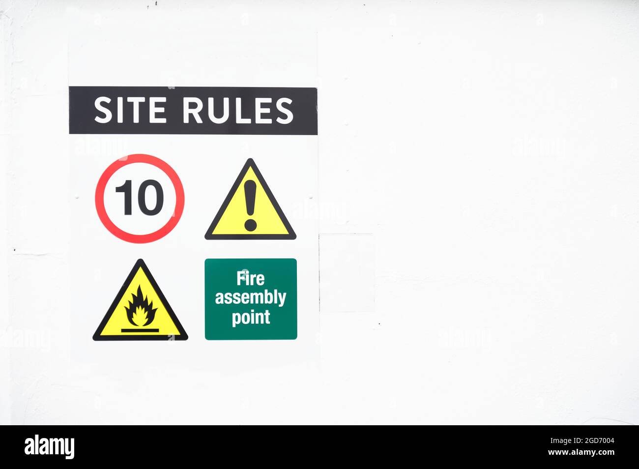 Construction site health and safety message rules sign board signage on ...