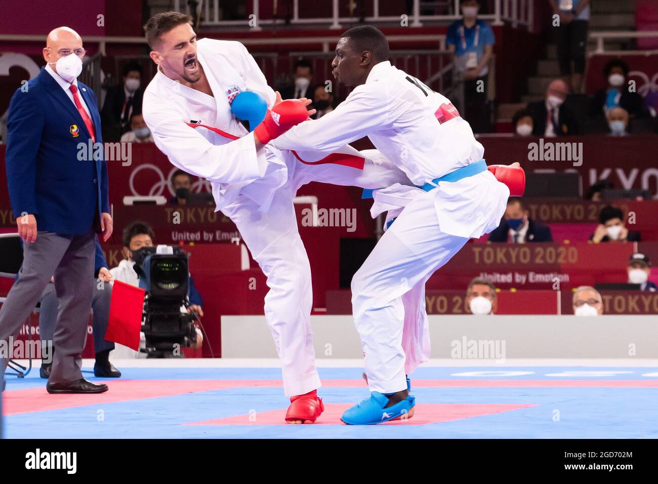 August 07, 2021: Tareg Hamedi of the Kingdom of Saudi Arabia fights ...