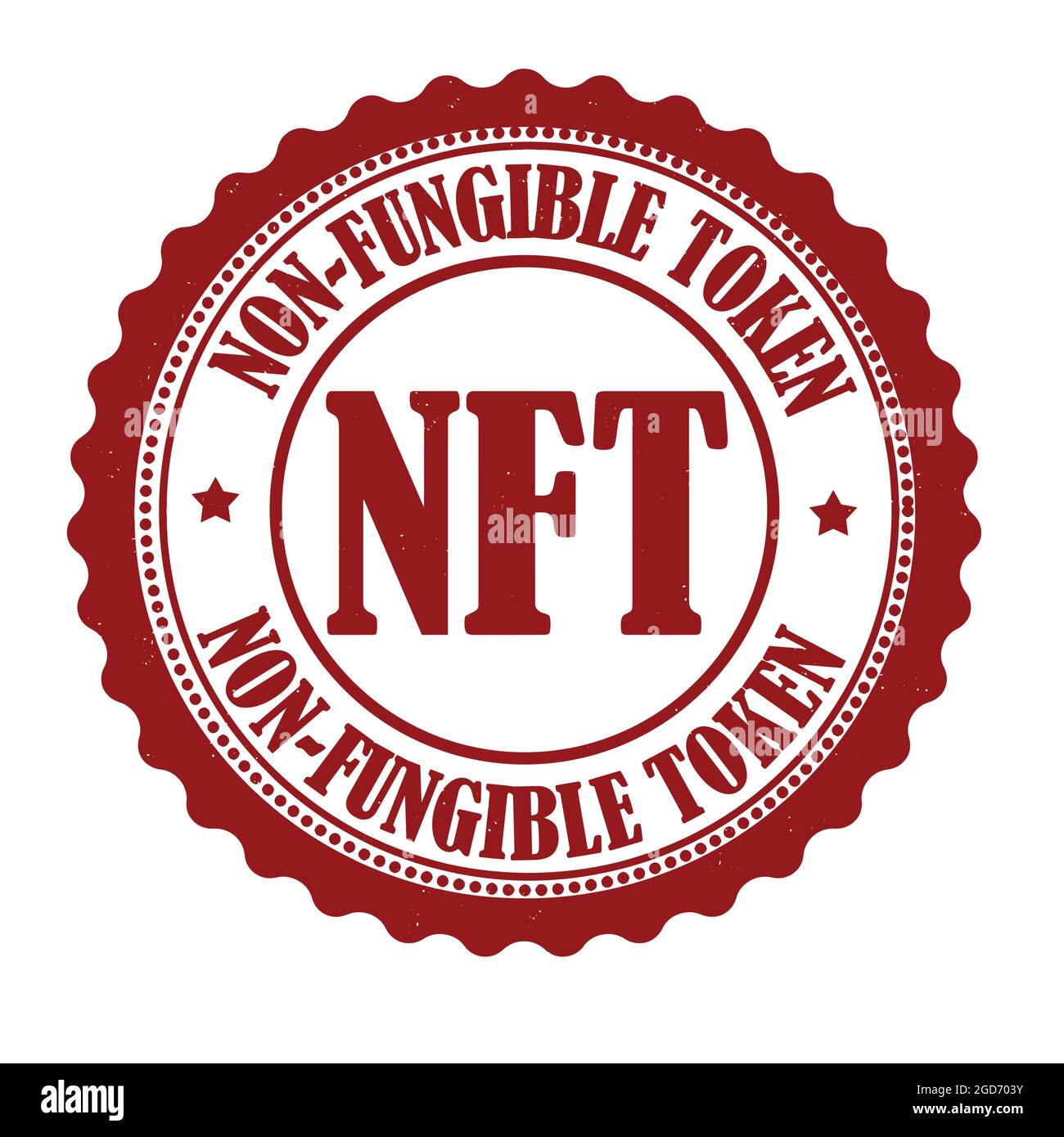 NFT non-fungible token label or stamp on white background, vector ...