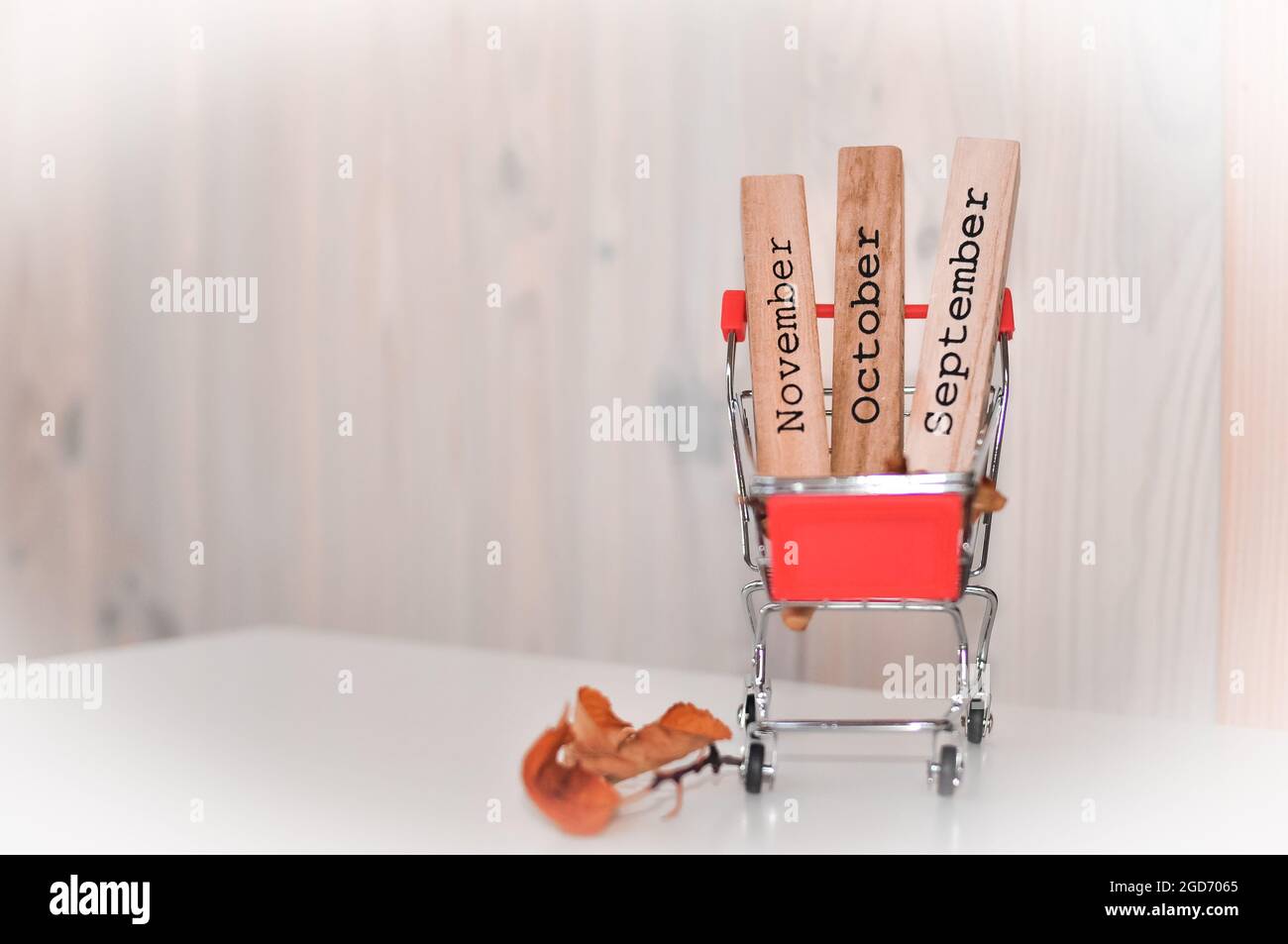 wooden calendar with numbers 1st september on the table at home Stock ...