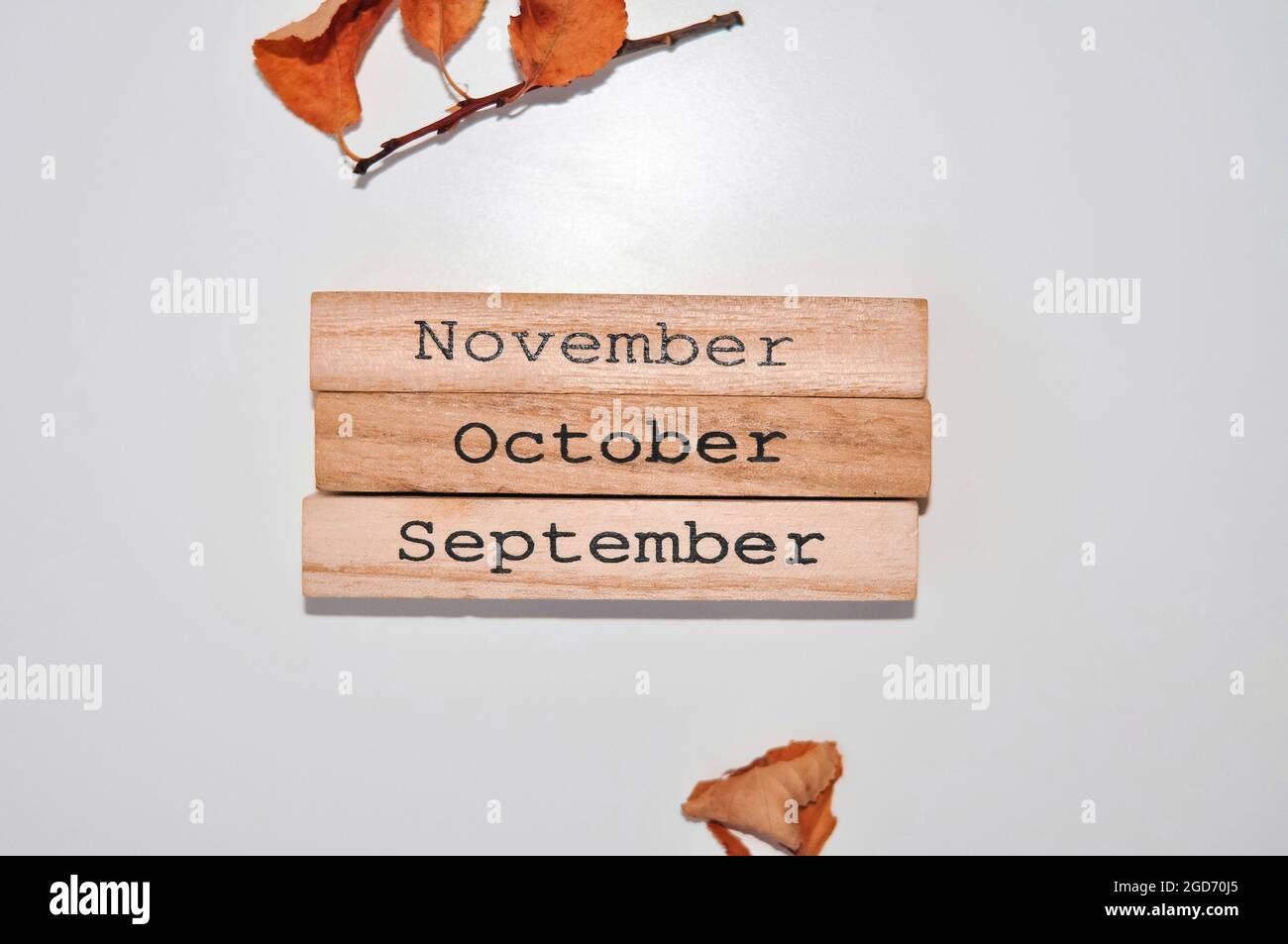 wooden calendar with numbers 1st september on the table at home Stock ...