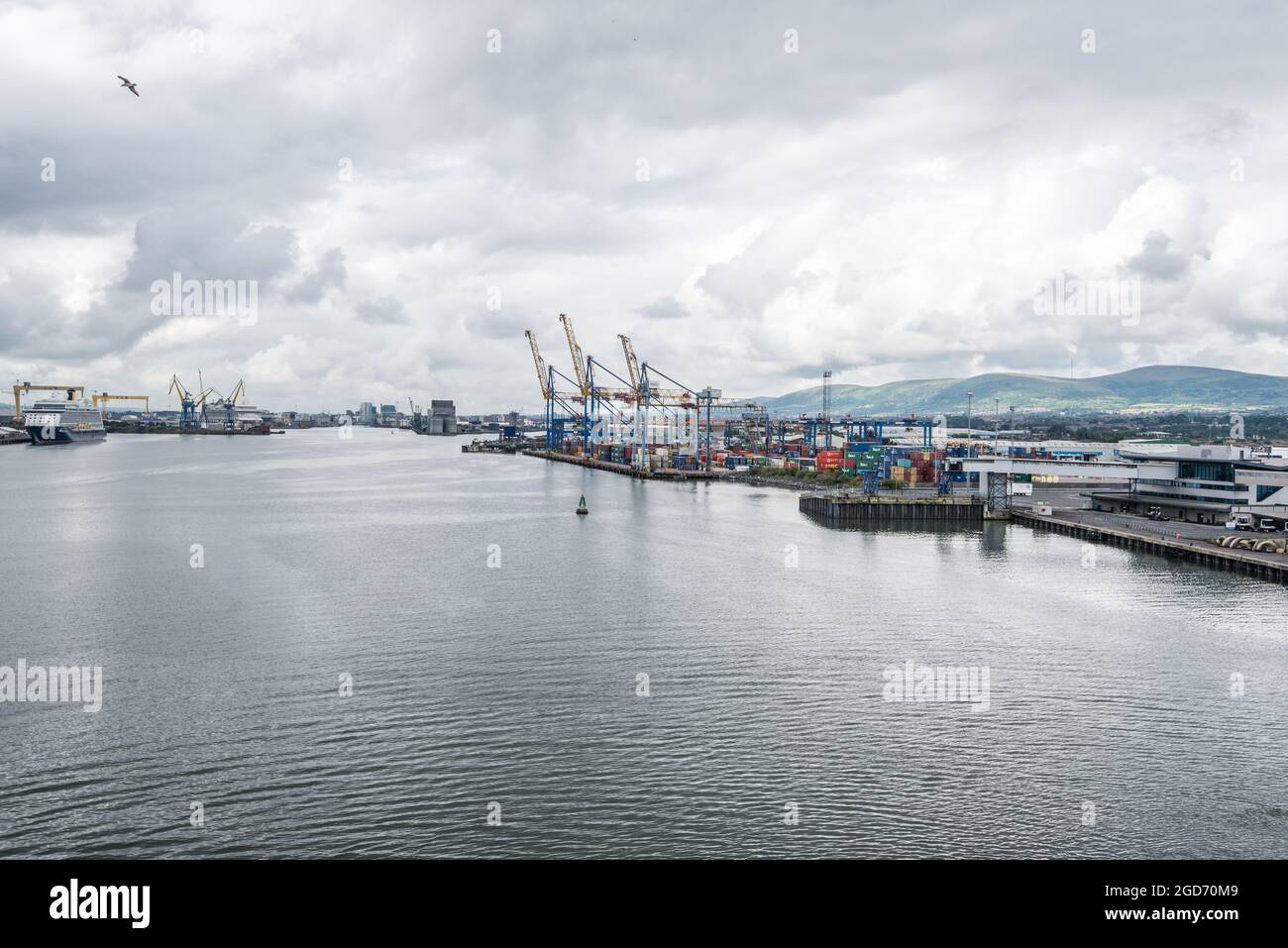Car Ferry area, Belfast Port Northern Ireland Stock Photo - Alamy