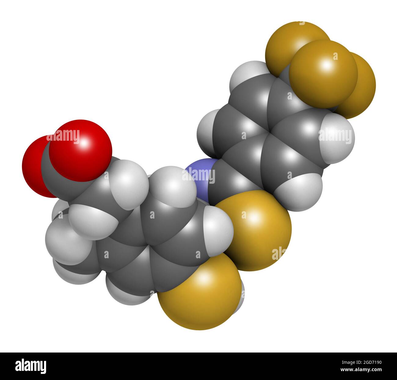 GW501516 (endurobol) performance enhancing drug molecule (illegal). 3D ...
