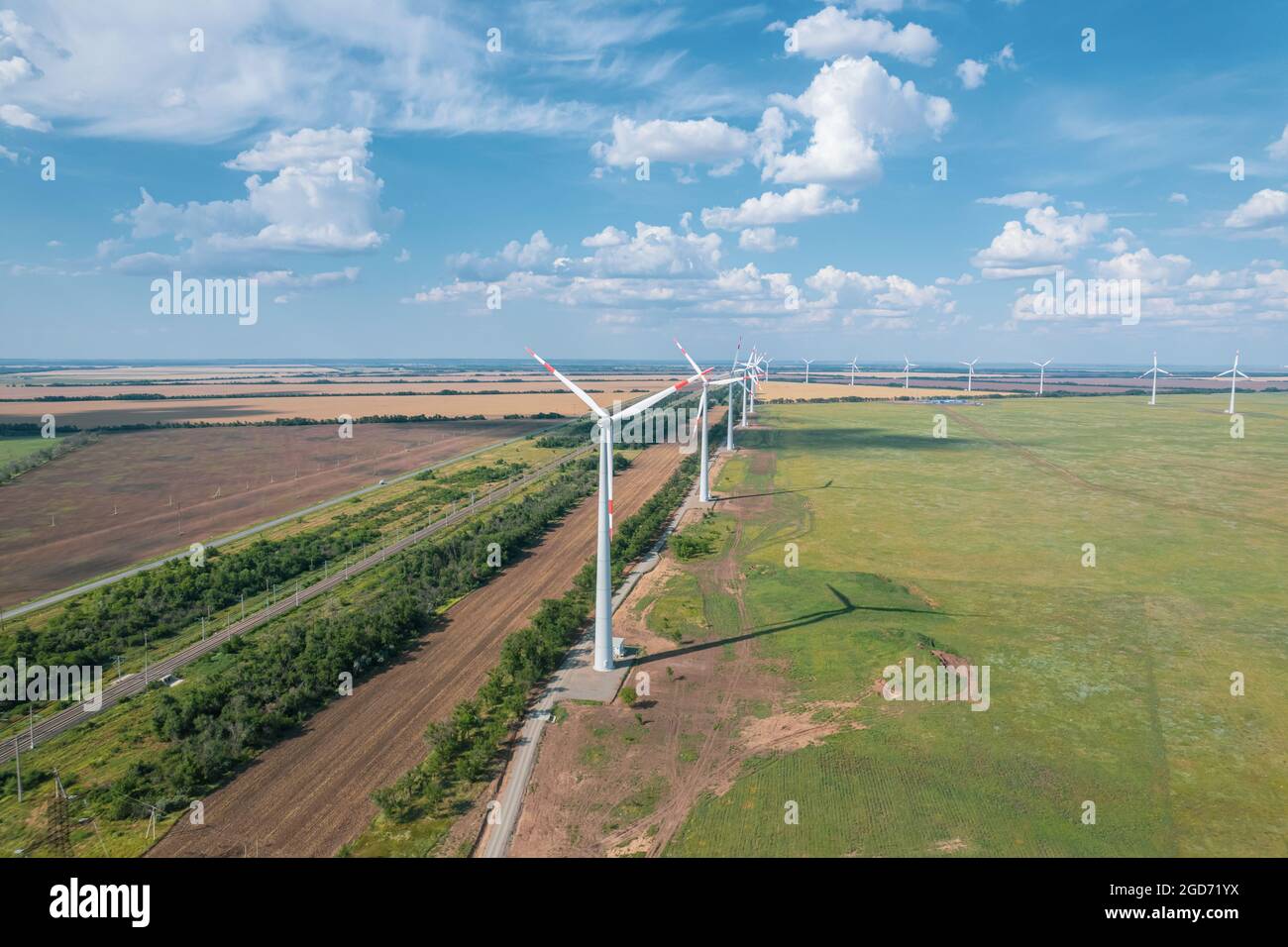 Wind farms consist of many individual wind turbines, which are ...