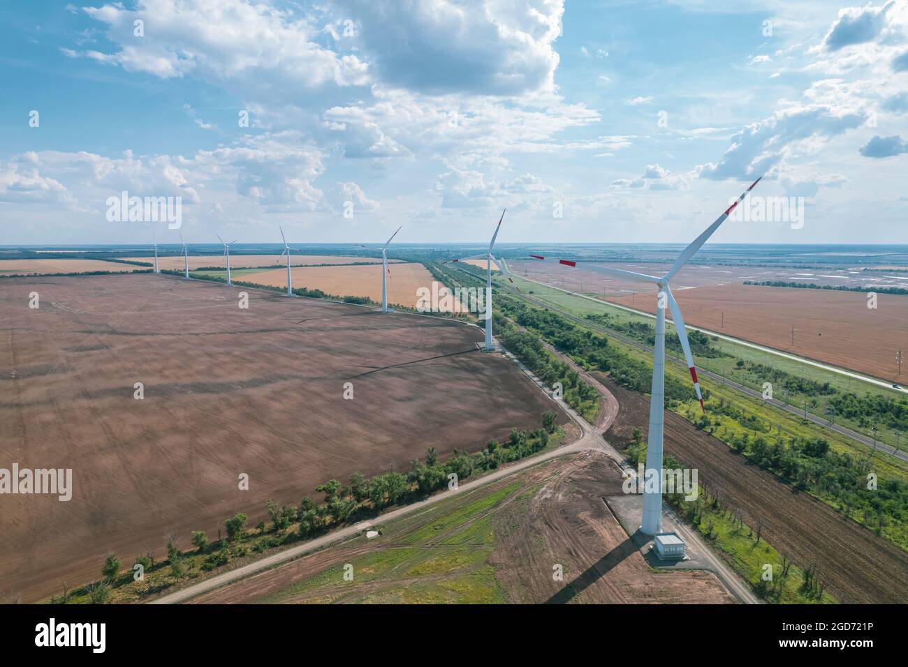 Wind farms consist of many individual wind turbines, which are ...