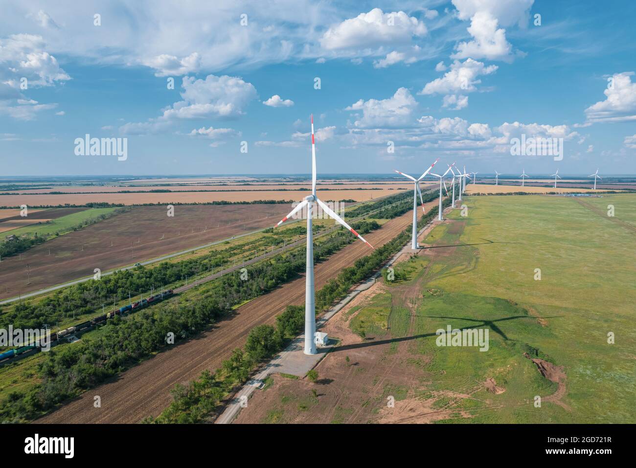 Wind farms consist of many individual wind turbines, which are ...