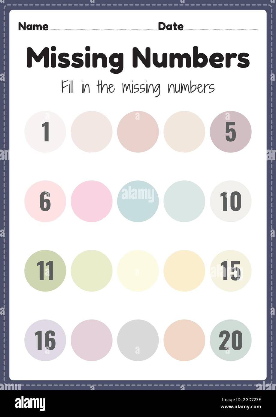 Missing Numbers Worksheet For Preschool Missing Numbers Counting