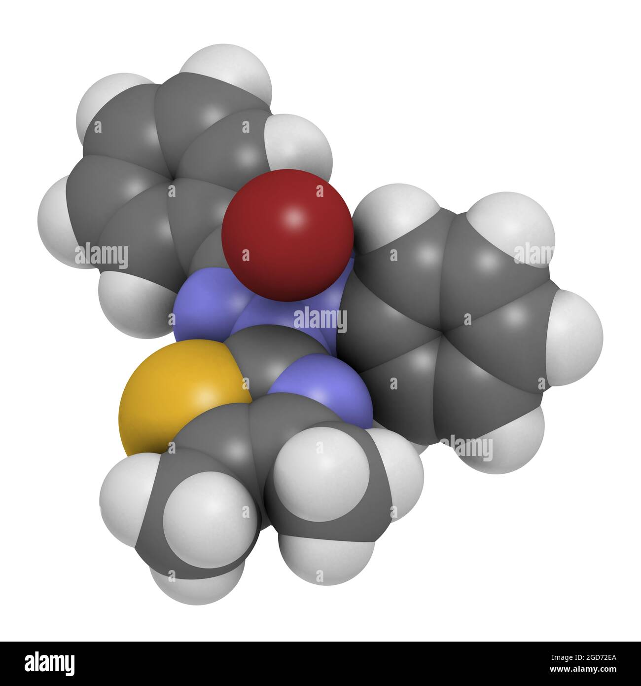MTT yellow tetrazole dye molecule. Used in MTT assay, used to measure ...