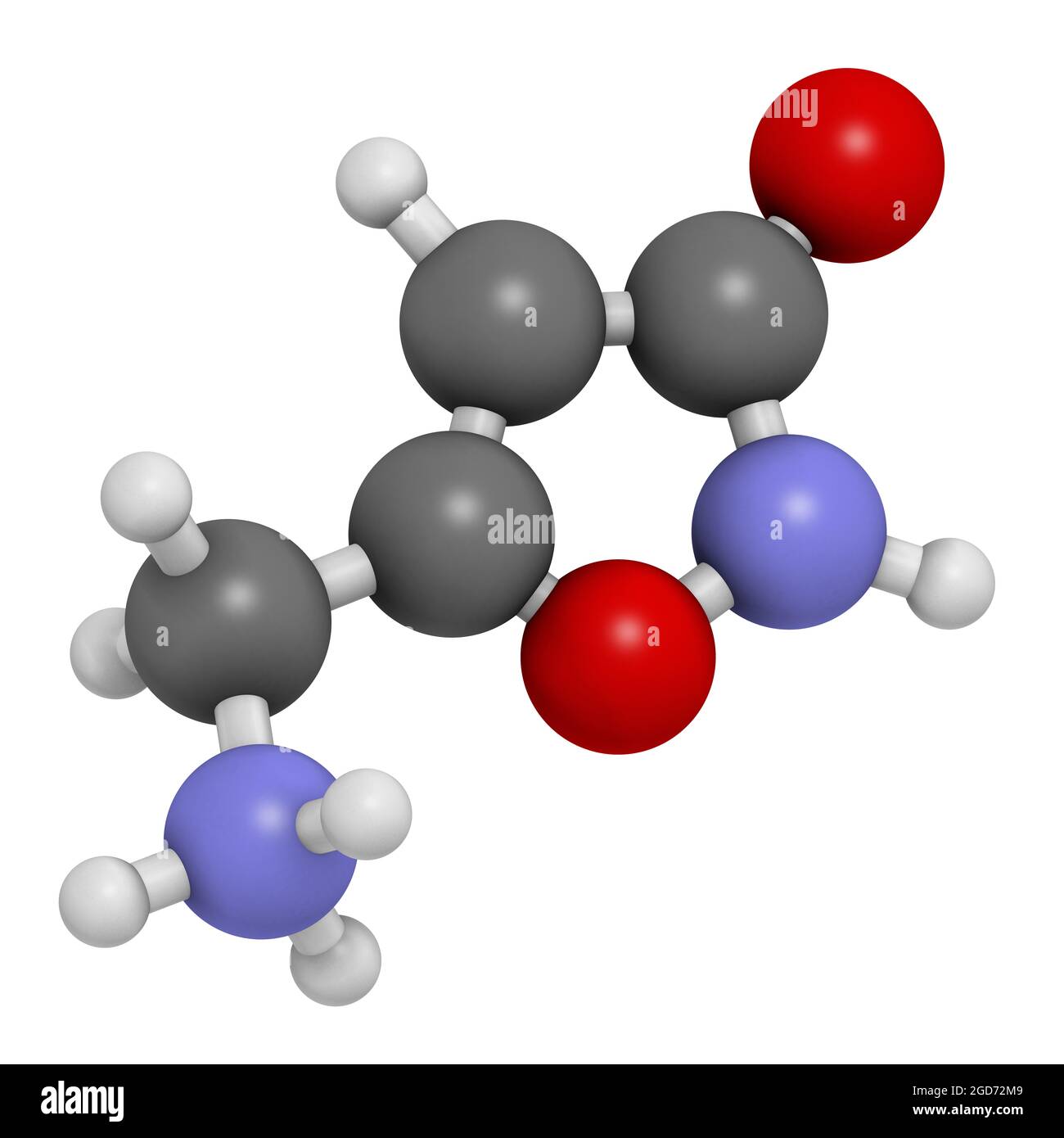 Muscimol (agarin, pantherine) molecule. Main psychoactive component of ...