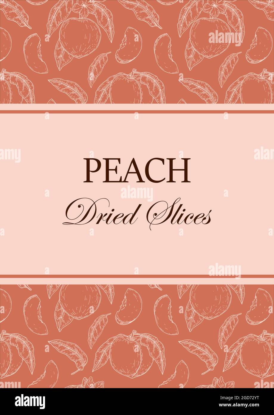Hand drawn peach design. Vector illustration in sketch style Stock ...