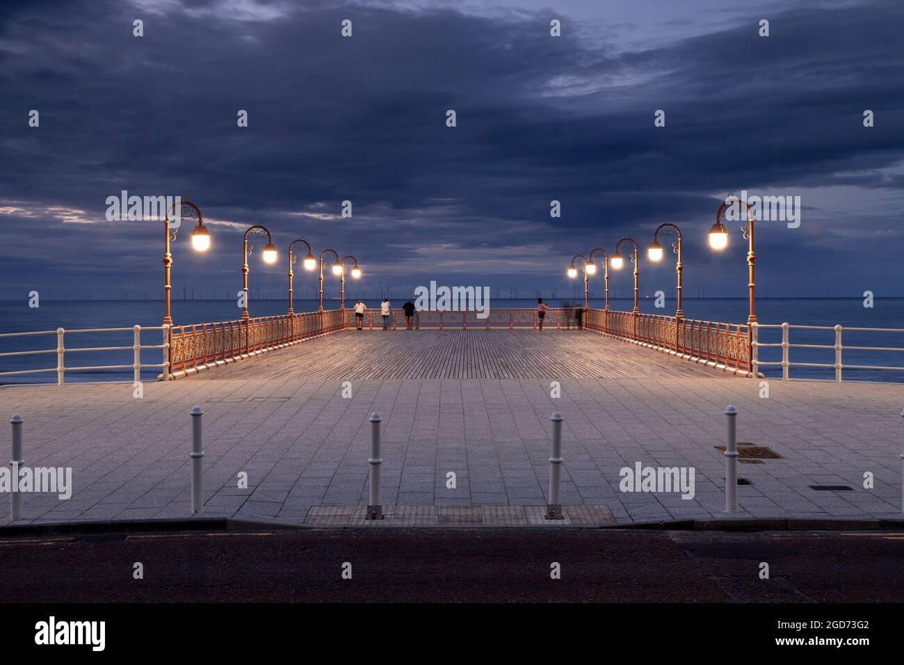 New Colwyn Bay pier at night, North Wales coast Stock Photo - Alamy