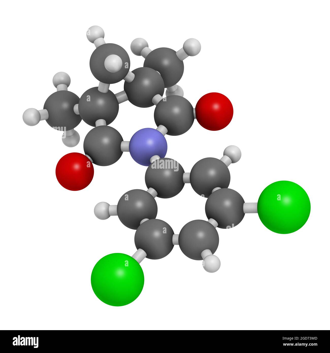 Procymidone pesticide molecule. 3D rendering Stock Photo - Alamy