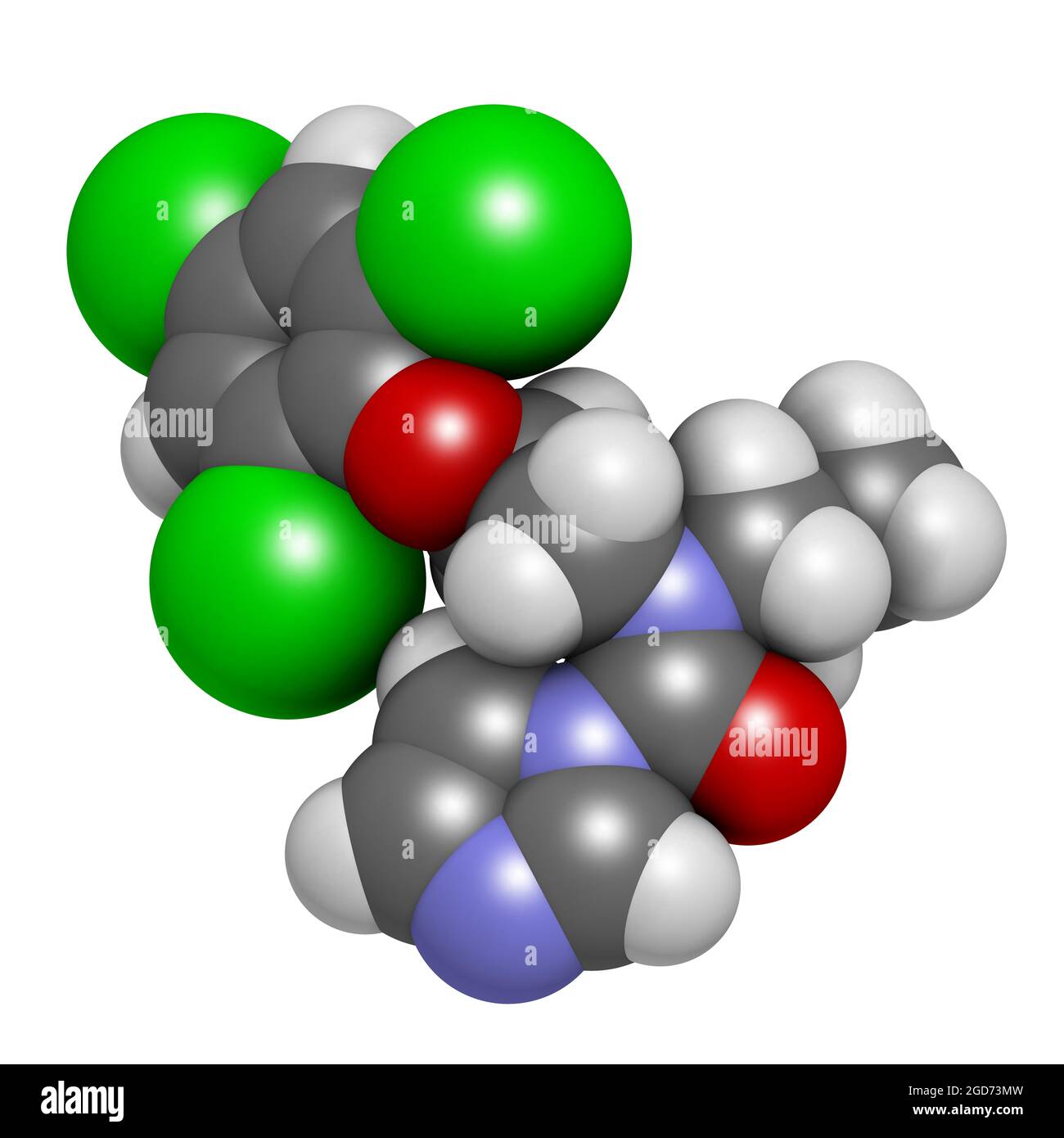 Prochloraz fungicide molecule. 3D rendering Stock Photo - Alamy