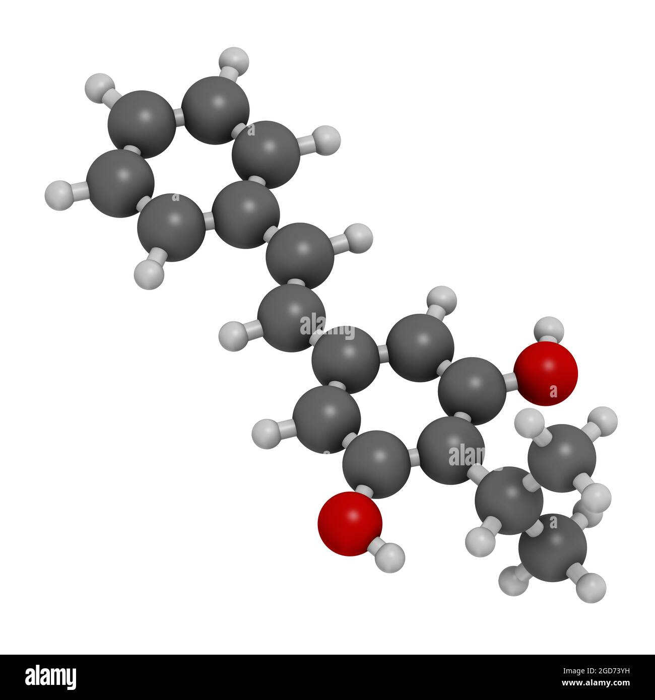 Benvitimod or tapinarof psoriasis drug molecule. 3D rendering Stock Photo - Alamy