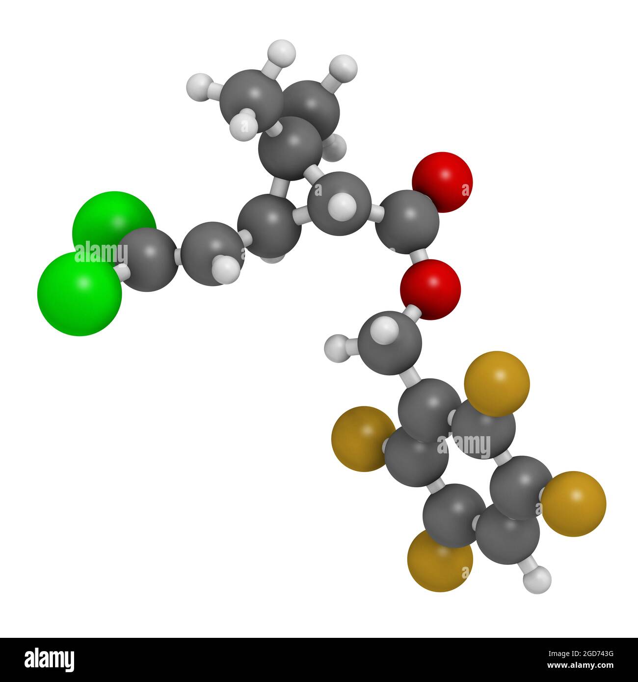 Transfluthrin insecticide molecule. 3D rendering Stock Photo - Alamy