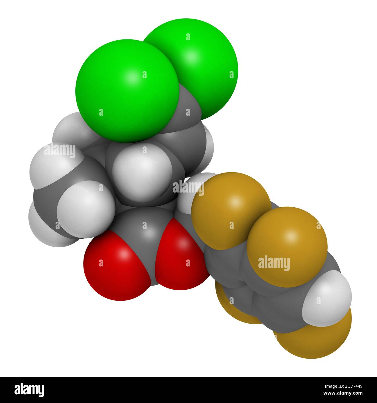 Transfluthrin insecticide molecule. 3D rendering Stock Photo - Alamy