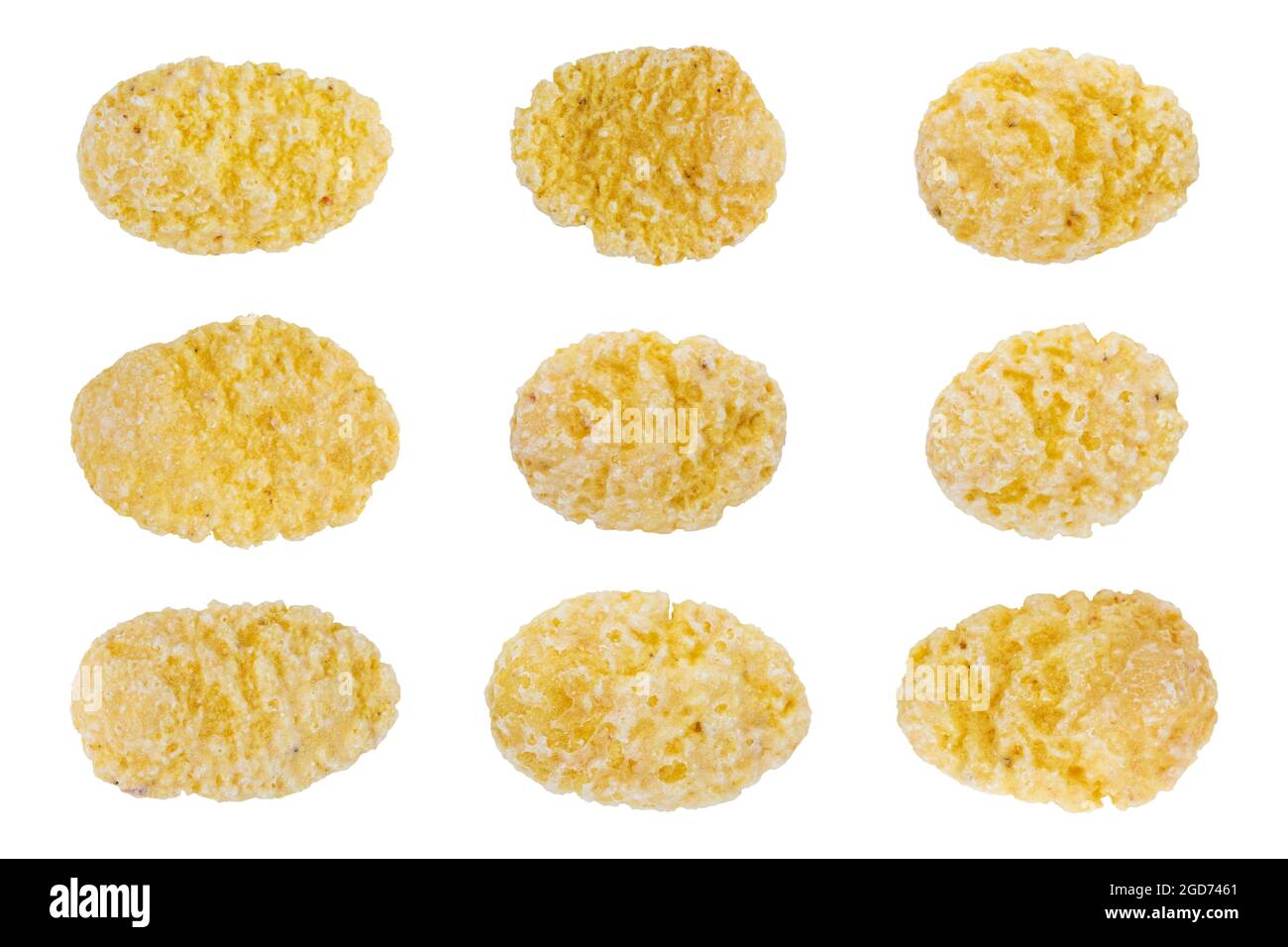 corn flakes isolated on white background, food ingredient, flake corn ...