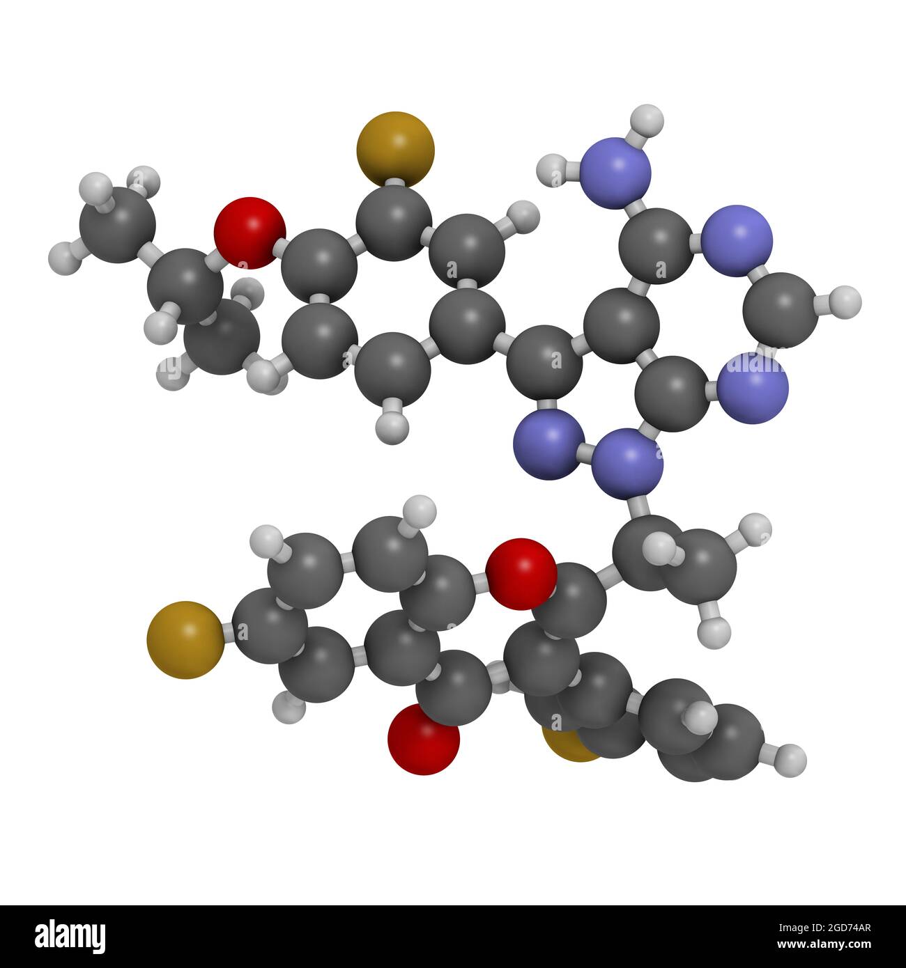Umbralisib lymphoma drug molecule. 3D rendering Stock Photo - Alamy